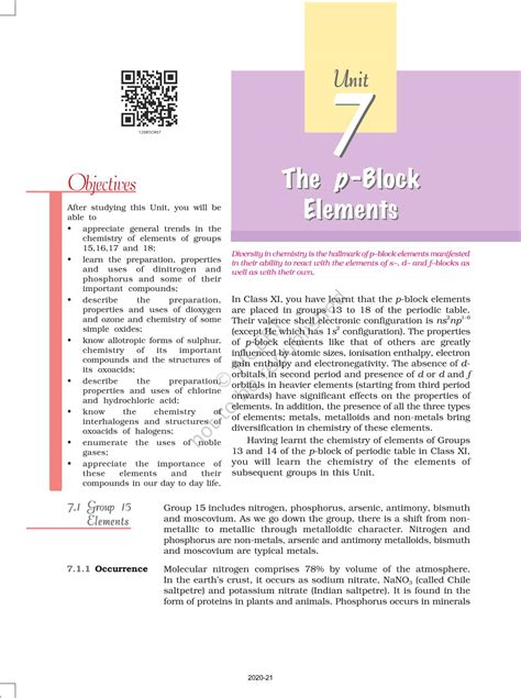 The P Block Elements NCERT Book Of Class 12 Chemistry Part I