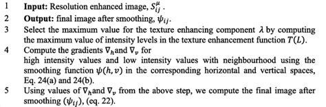 Proposed Algorithm For Texture Enhancement Download Scientific Diagram