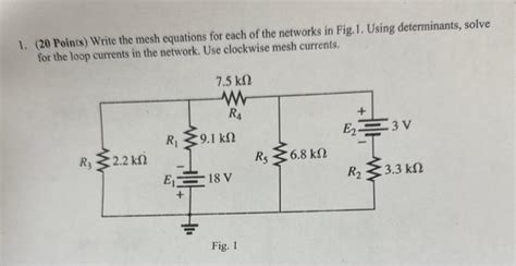 Solved Points Write The Mesh Equations For Each Of Chegg