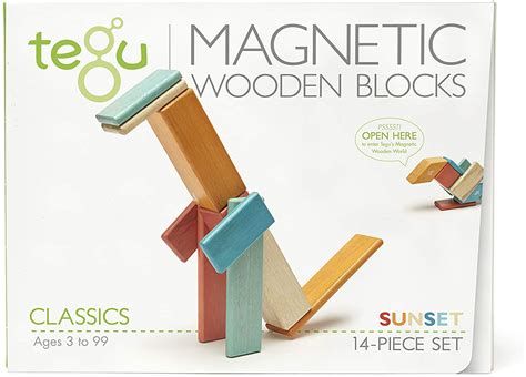 14 Piece Tegu Magnetic Wooden Block Set Sunset Mamas Got Heart