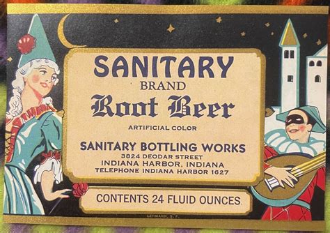 Antique Sanitary Root Beer Label Indiana Harbor In Jester Castles