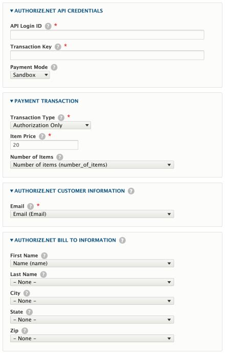 Webform Authorizenet