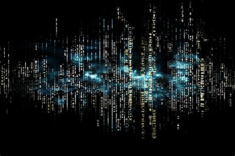 A Stream Of Binary Code Scrolls Down A Dark Screen Premium Ai Generated Image