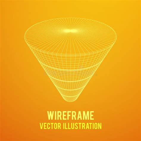 Wireframe Funnel Sales Diagram Stock Vector Illustration Of Layered Poly