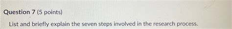 solved question 7 5 ﻿points list and briefly explain the