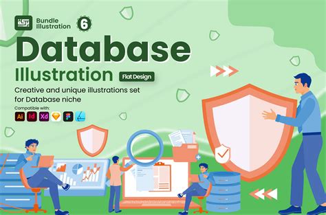 Database Illustration Pack 6 Free Download Crime And Security Illustrations Iconscout