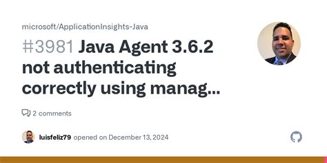 Java Agent 362 Not Authenticating Correctly Using Managed Identity