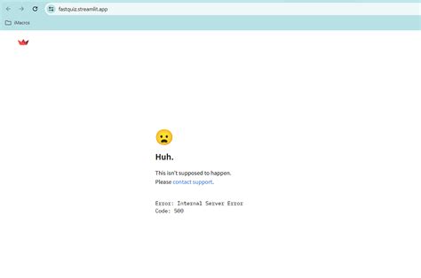 error internal server error code 500 community cloud streamlit