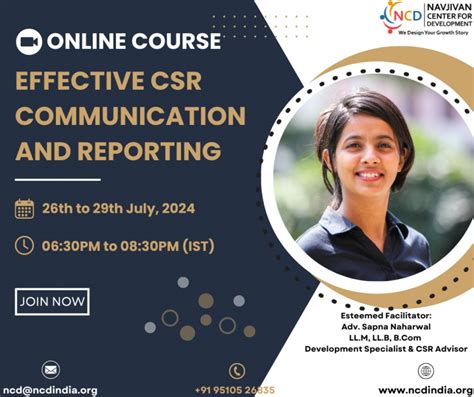 Effective Csr Communication And Reporting July 26 To July 28 Online