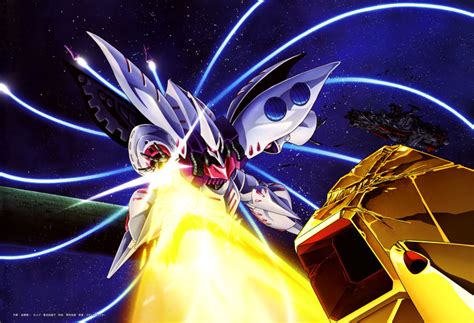 Hyaku Shiki Qubeley Gundam Zeta Gundam Absurdres Highres Official Art Firing Funnels