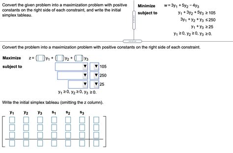Solved Minimize Convert The Given Problem Into A