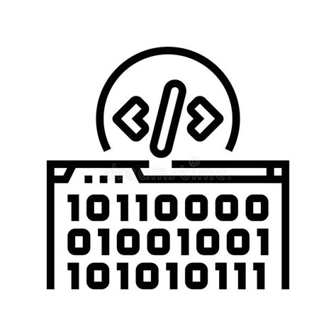 Software Programming Code Line Icon Vector Illustration Stock Illustration Illustration Of