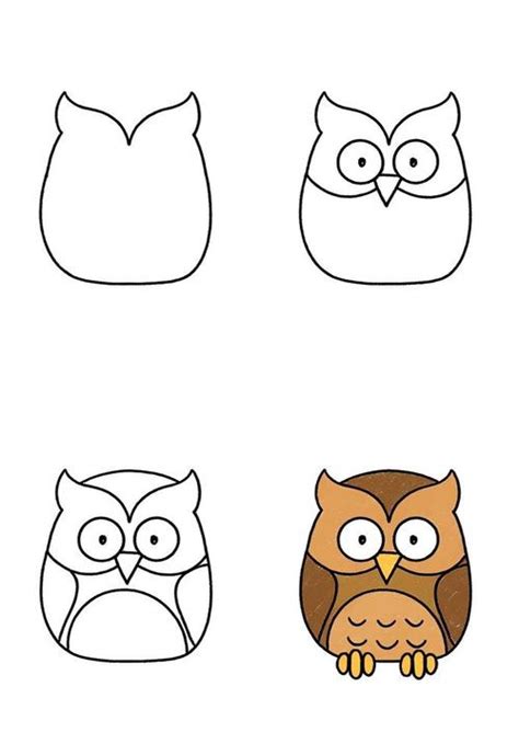 猫头鹰简笔画 入门简单笔画（热门13张） 简笔画图片大全