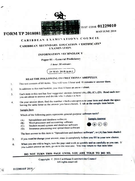 2018 June Csec It P1 Solutions Pdf 2018 June Csec It P1 Solutions Pdf