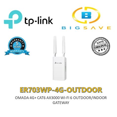 Tp Link Er703wp 4g Outdoor Omada 4g Cat6 Ax3000 Wi Fi 6 Outdoor Indoor