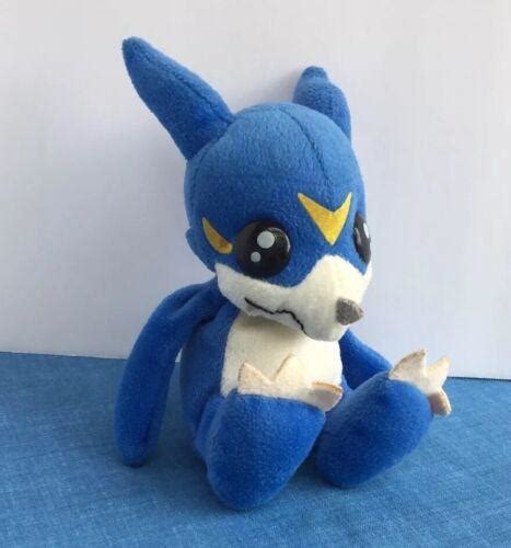 Digimon Veemon Plush 1997 Bean Bag 5 Ban Dai Beanie Soft Toy Blue 4554242558
