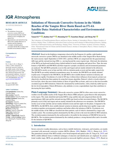 initiations of mesoscale convective systems in the middle reaches of