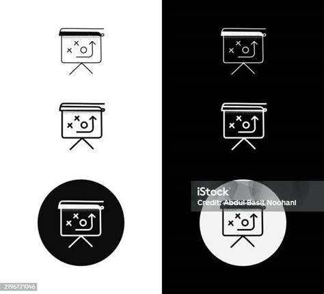 전략 계획 아이콘 편집 가능한 스트로크가 있는 Monoline 맞춤형 손으로 그린 스타일 비즈니스 및 목표 설정 일러스트레이션