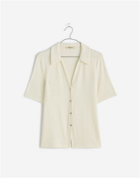 Cutaway Hem Polo Top Madewell