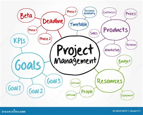 Project Management Mind Map Flowchart Business Concept For The Best