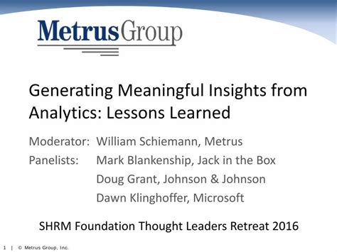 pdf generating meaningful insights from analytics lessons learned