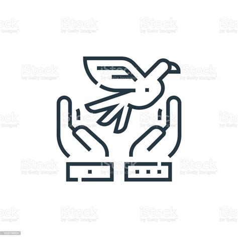 투표 선거 개념에서 평화 아이콘 벡터 평화 편집 스트로크의 얇은 선 그림 웹 및 모바일 앱 로고 인쇄 미디어에 사용하기 위한 평화 선형 기호 기에 대한 스톡 벡터 아트 및