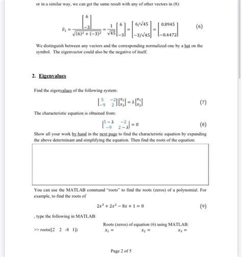 Solved Eigenvalues And Eigenvectors 1 Definition Of