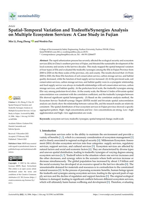 Pdf Spatial Temporal Variation And Tradeoffs Synergies Analysis On