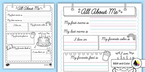 All About Me Cursive Writing Worksheet Teacher Made