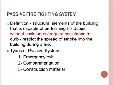 Fire Fighting Passive System Ppt