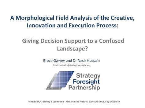 A Morphological Field Analysis Of The Creative Innovation