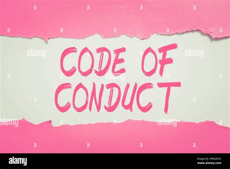 Sign Displaying Code Of Conduct Business Concept Ethics Rules Moral Codes Ethical Principles
