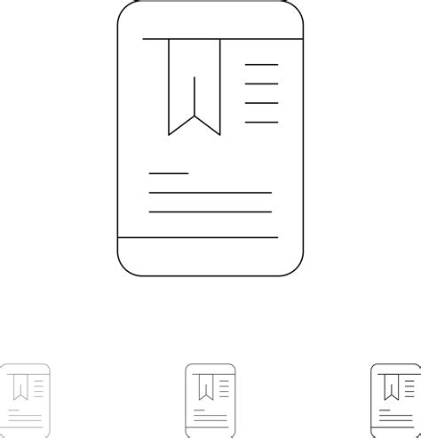 Mobile Tag Oneducation Bold And Thin Black Line Icon Set 14902982