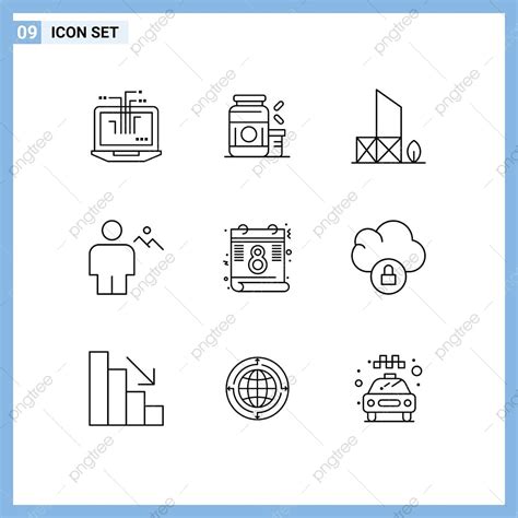 9 Universal Outlines Set For Web And Mobile Applications Human Design Cloud Computer Png And