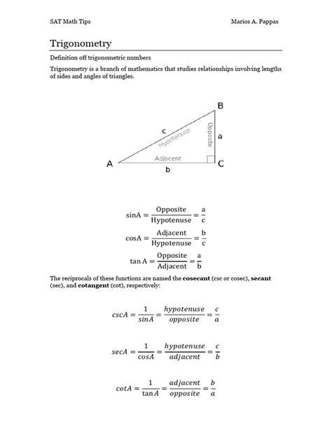 Sat Math Trigonometry Pdf