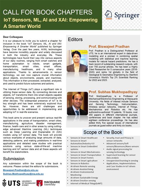 call for book chapters scopus indexed iot sensors ml ai and xai
