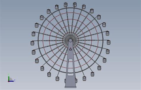 摩天轮solidworks 2012模型图纸免费下载 懒石网