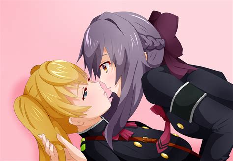 Hiiragi Shinoa And Sanguu Mitsuba Owari No Seraph Drawn By J Rakan
