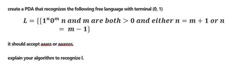 solved create a pda that recognizes the following free