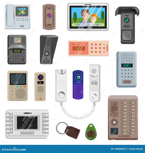 Intercom Vector On Door Communication Equipment In House Illustration
