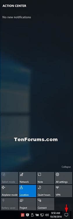 Turn On Or Off Action Center Always Open In Windows 10 Tutorials