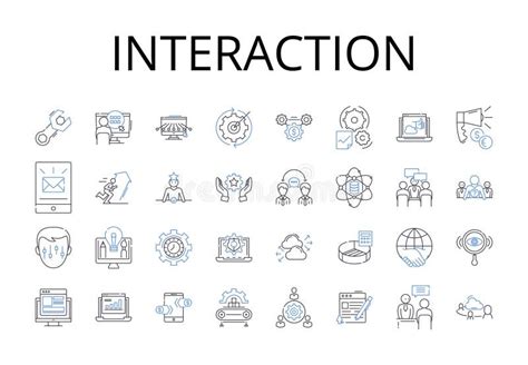Interaction Line Icons Collection Communication Collaboration Connection Engagement