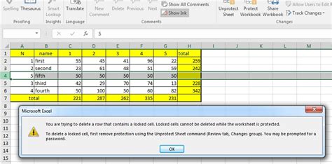 How To Insert Or Delete Rows In Individually Locked Cells In Excel 2016 Stack Overflow