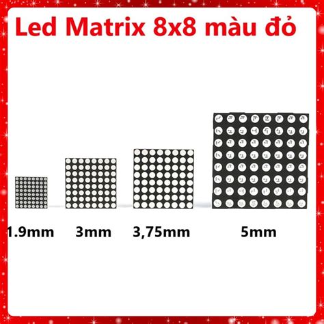 Led Matrix 8x8 19mm 3mm 375 5mm Màu đỏ Shopee Việt Nam