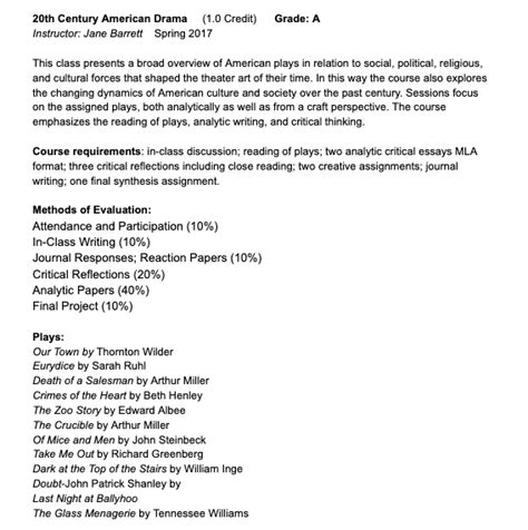 school course overview