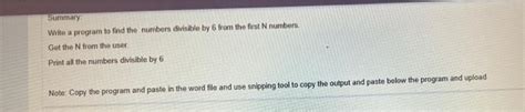 Solved Summary Write A Program To Find The Numbers Chegg