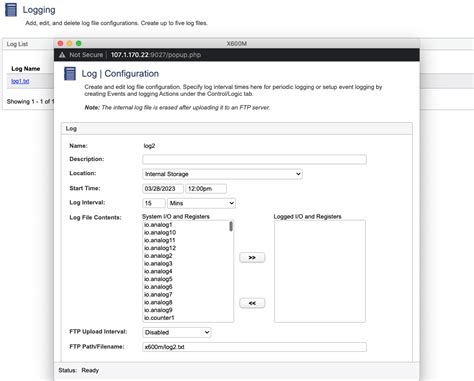 how do i enable logging controlbyweb support