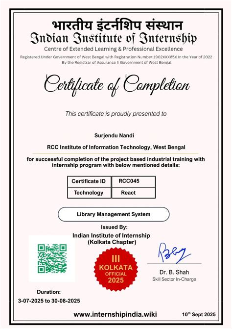 Reactjs Nodejs Internship Webdevelopment Librarymanagementsystem Surjendu Nandi