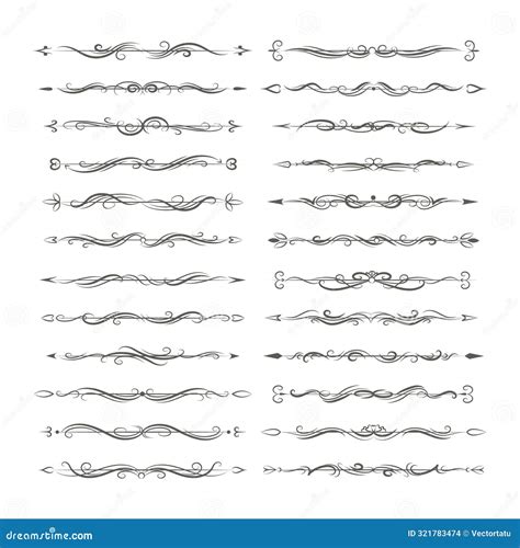 Vintage Monochrome Divider Set Stock Vector Illustration Of Vintage
