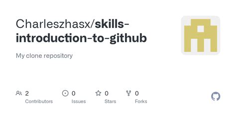 GitHub Charleszhasx Skills Introduction To Github My Clone Repository